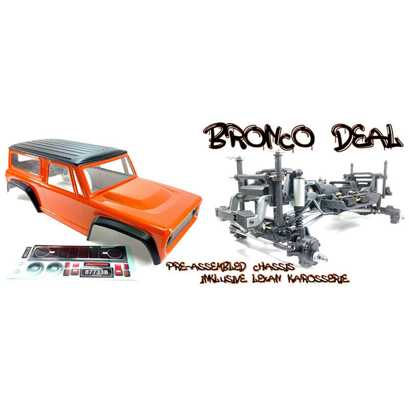 Absima RC Crawler 1:10 CR3.4 vormontiertes Chassis inkl. Bronco Style ...